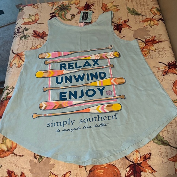 Simply Southern | Tops | 525 Simply Southern Light Blue Relax Tank ...